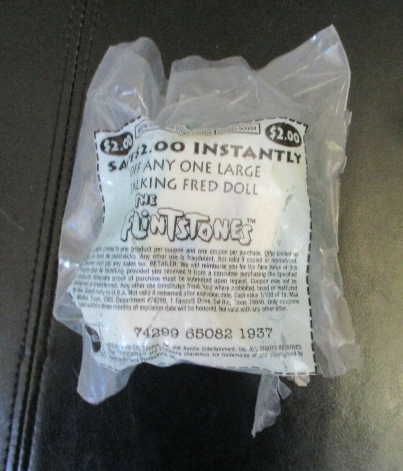 McDonald's Flintstones Fred & Bedrock Bowl-O-Rama OPEN BAG 1993 - Fast Food