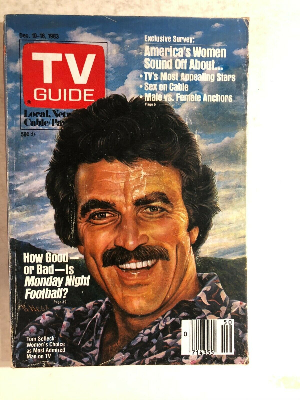 TV GUIDE December 10, 1983 Tom Selleck cover, Madeline Kahn, Benny Hill ...