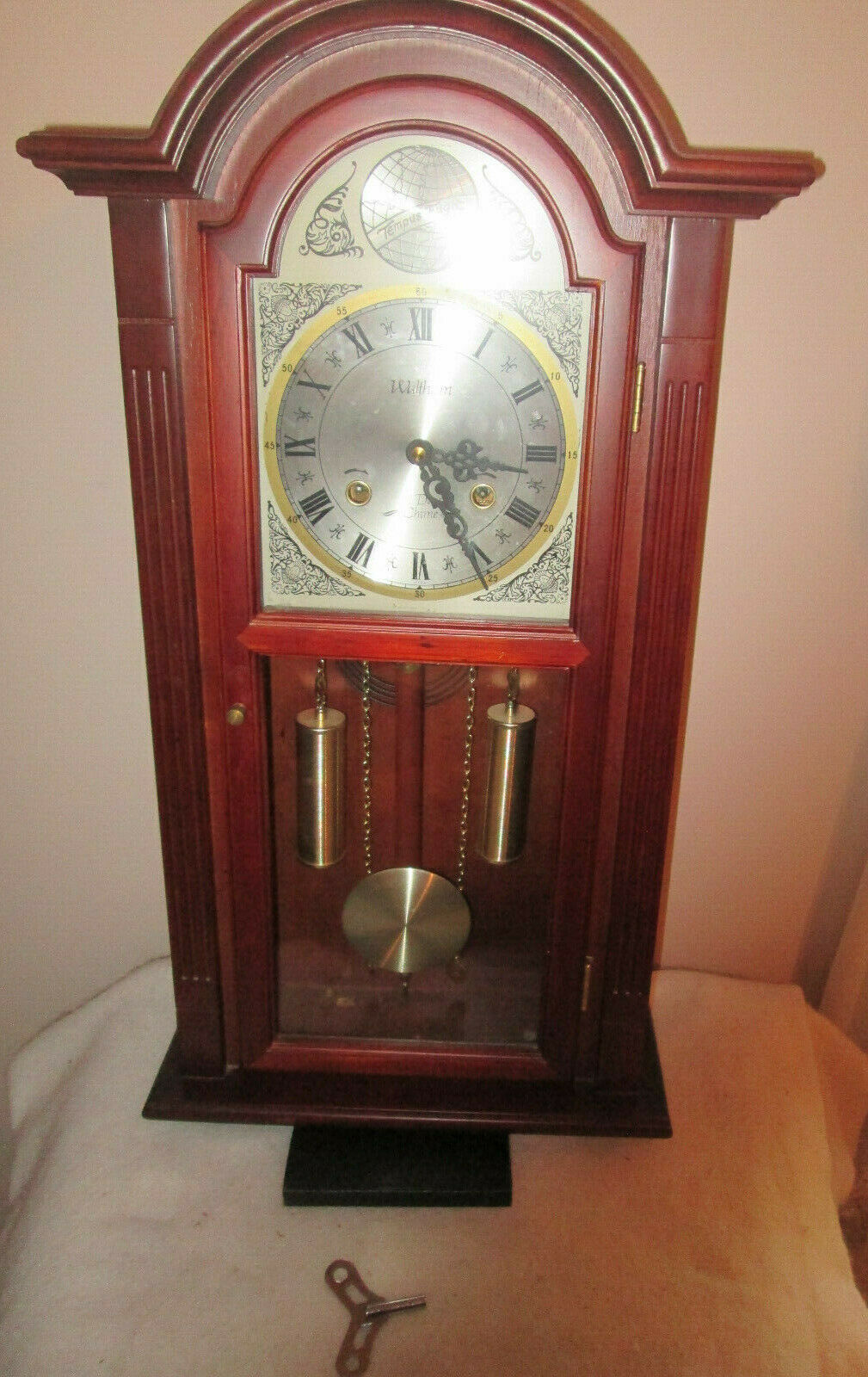 Beautiful Waltham Tempus Fugit 31 Day Chiming Wall Clock With Key ...