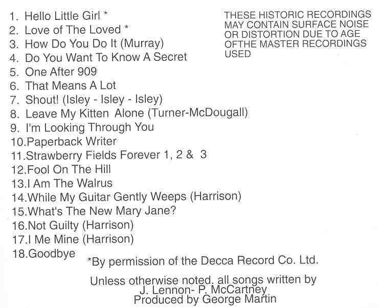 The Beatles - Sessions ( NEW Unreleased tracks ) ( Parlophone ) - CDs