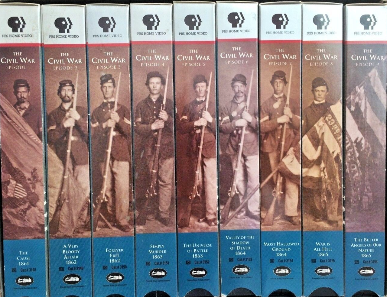 The Civil War Ken Burns 9 VHS Tapes PBS Home Video Color and Black ...
