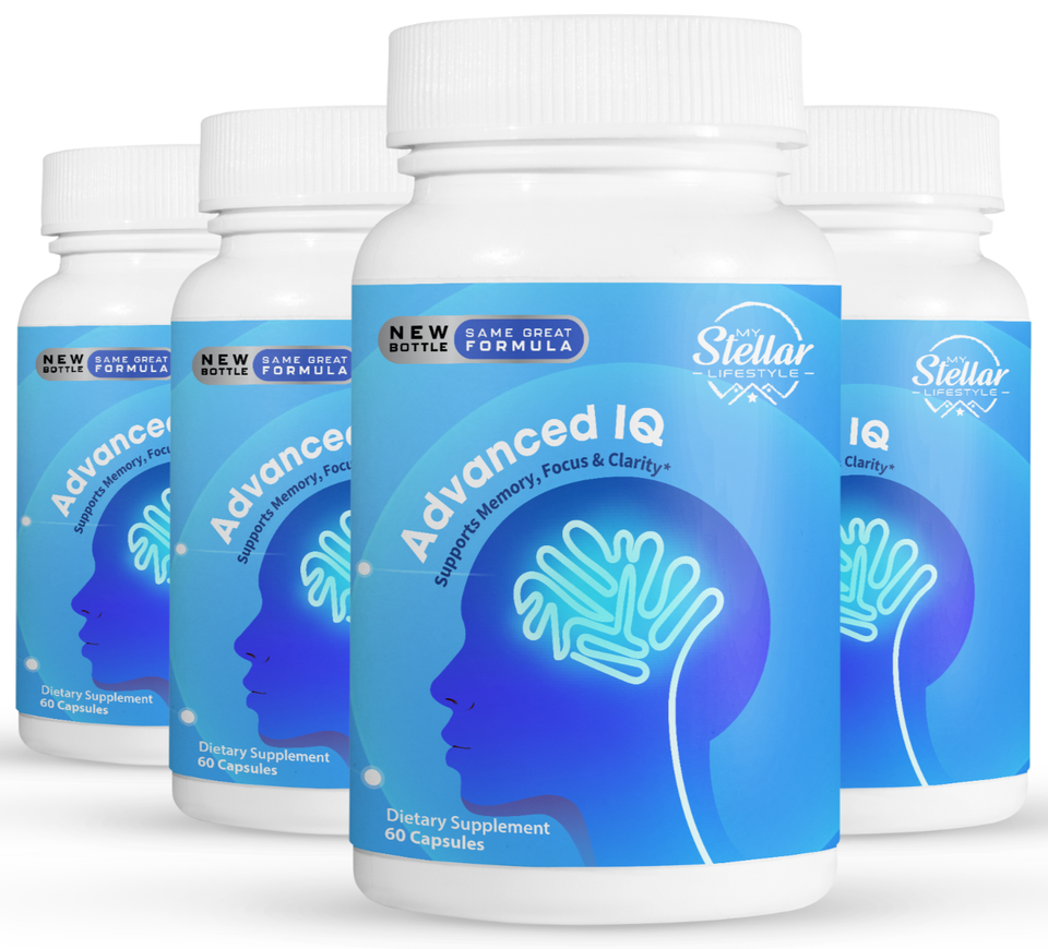 4 Pack AdvancedIQ, brain booster and memory support-60 Capsules x4 ...