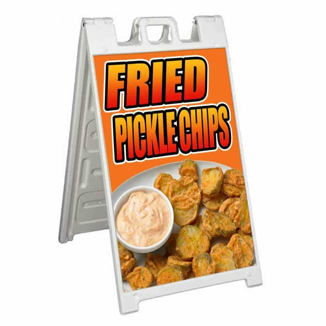 FRIED PICKLE CHIPS Signicade 24x36 Aframe Sidewalk Sign Banner Decal ...