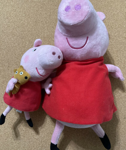 Peppa Pig Hug n' Oink Sound Plush Stuffed Animal 2003 ABD & Ty Peppa w ...