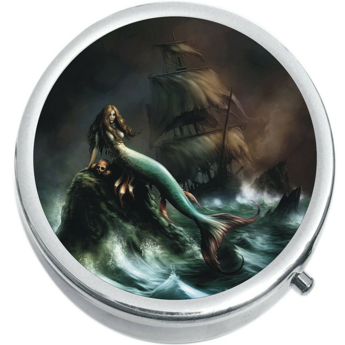 Mermaid Pirate Ship Medicine Vitamin Pill Box - Pill Boxes, Pill Cases