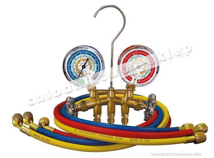 2 - way manifolds + 3x90cm hoses Mastercool 33636-E Wege Verteiler ...