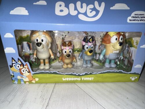 Bluey Figure 4-Pack Wedding Time 2" Inch Figure Pack, Frisky, Uncle Rad ...