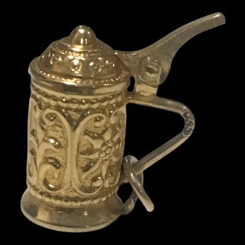 Vintage 8k Signed 333 Gold German Beer Stein 1960’s Charm - Germany