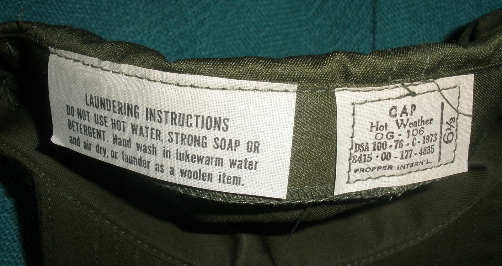 1976 Dated US Army OG-106 Cap Field Hot Weather 6-1/2 ICONIC UNISSUED ...