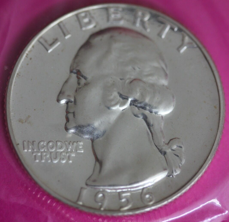 Proof 1956 George Washington Quarter In Mint Cello Exact Coin Shown Tom ...