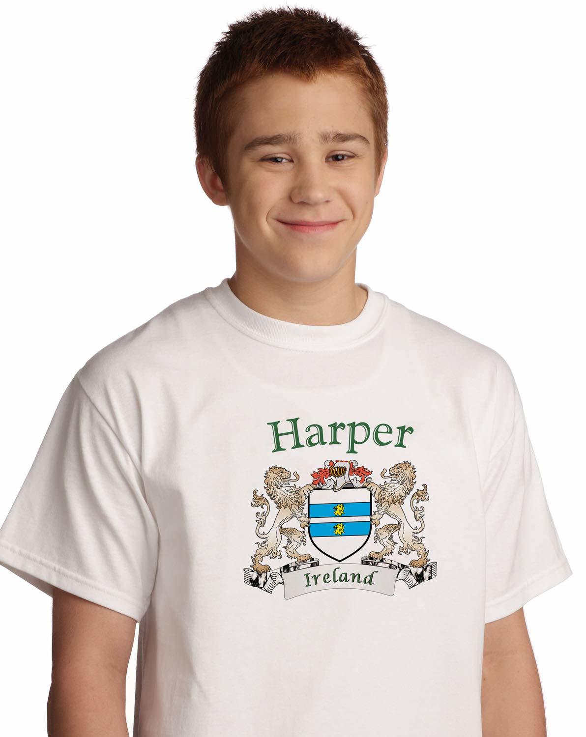 Harper Irish Coat of arms tee Shirt in White - Fashion