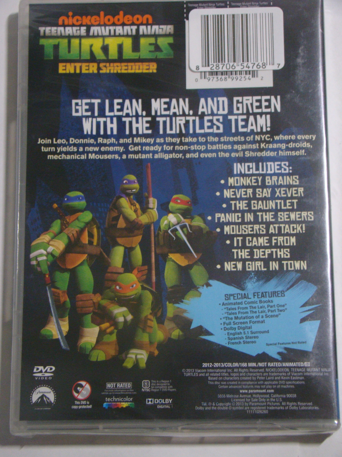 nickelodeon - TEENAGE MUTANT NINJA TURTLES - ENTER SHREDDER (Dvd) (New ...