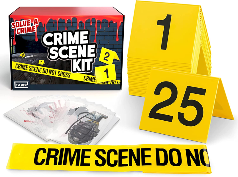 Evidence Markers Crime Scene Kit, Halloween Decoration - Includes 25 ...