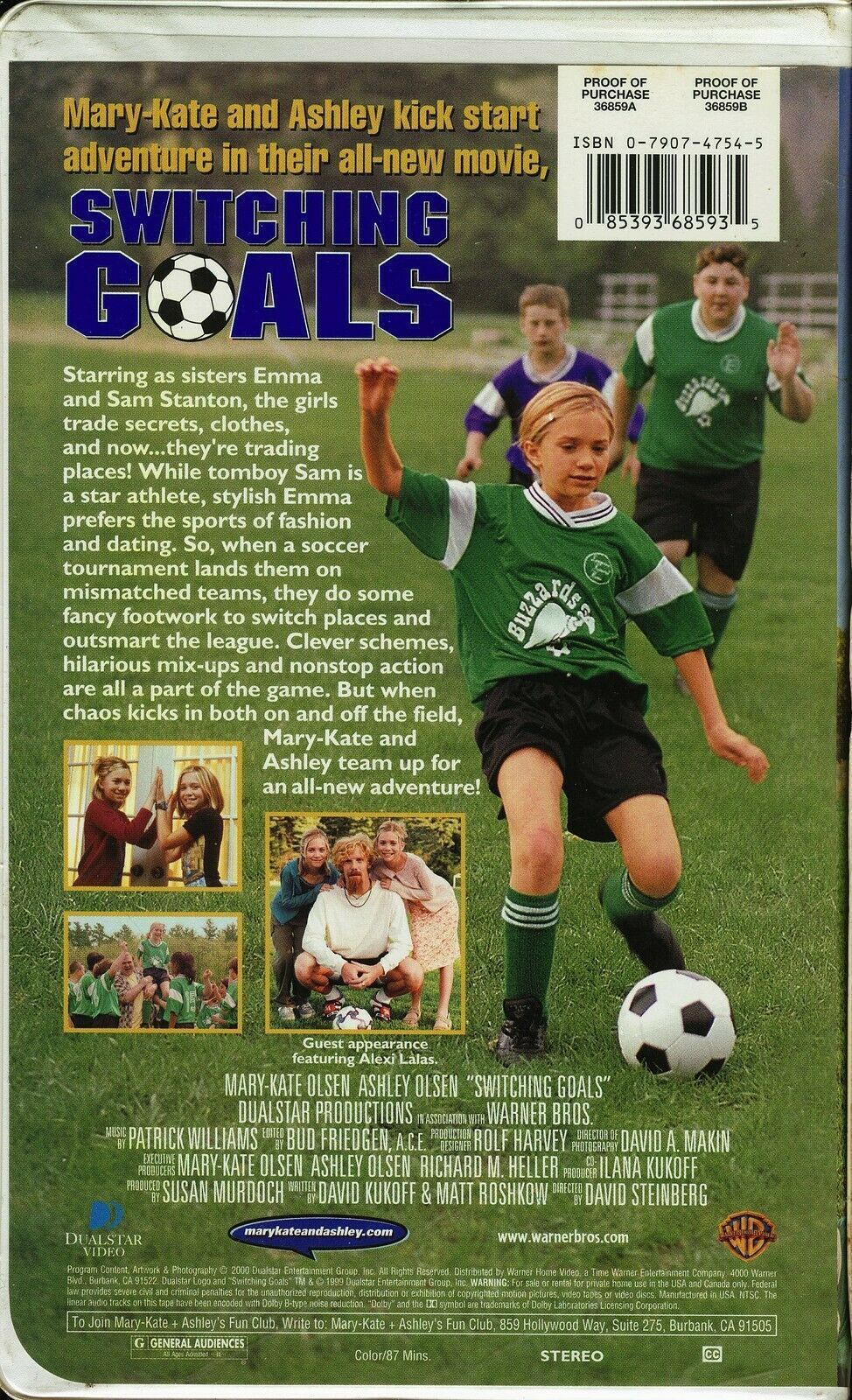 SWITCHING GOALS VHS MARY-KATE & ASHLEY OLSON WARNER VIDEO CLAMSHELL ...