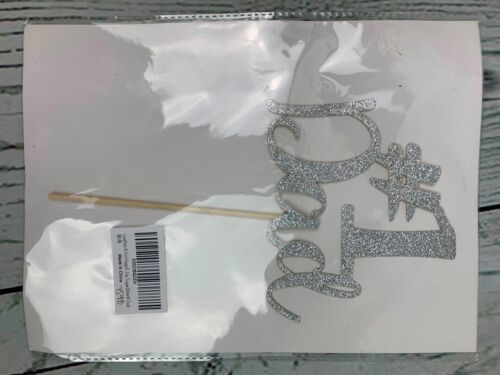 Number One Dad Cake Topper Silver Glitter for Fathers Birthday 1 Dad ...