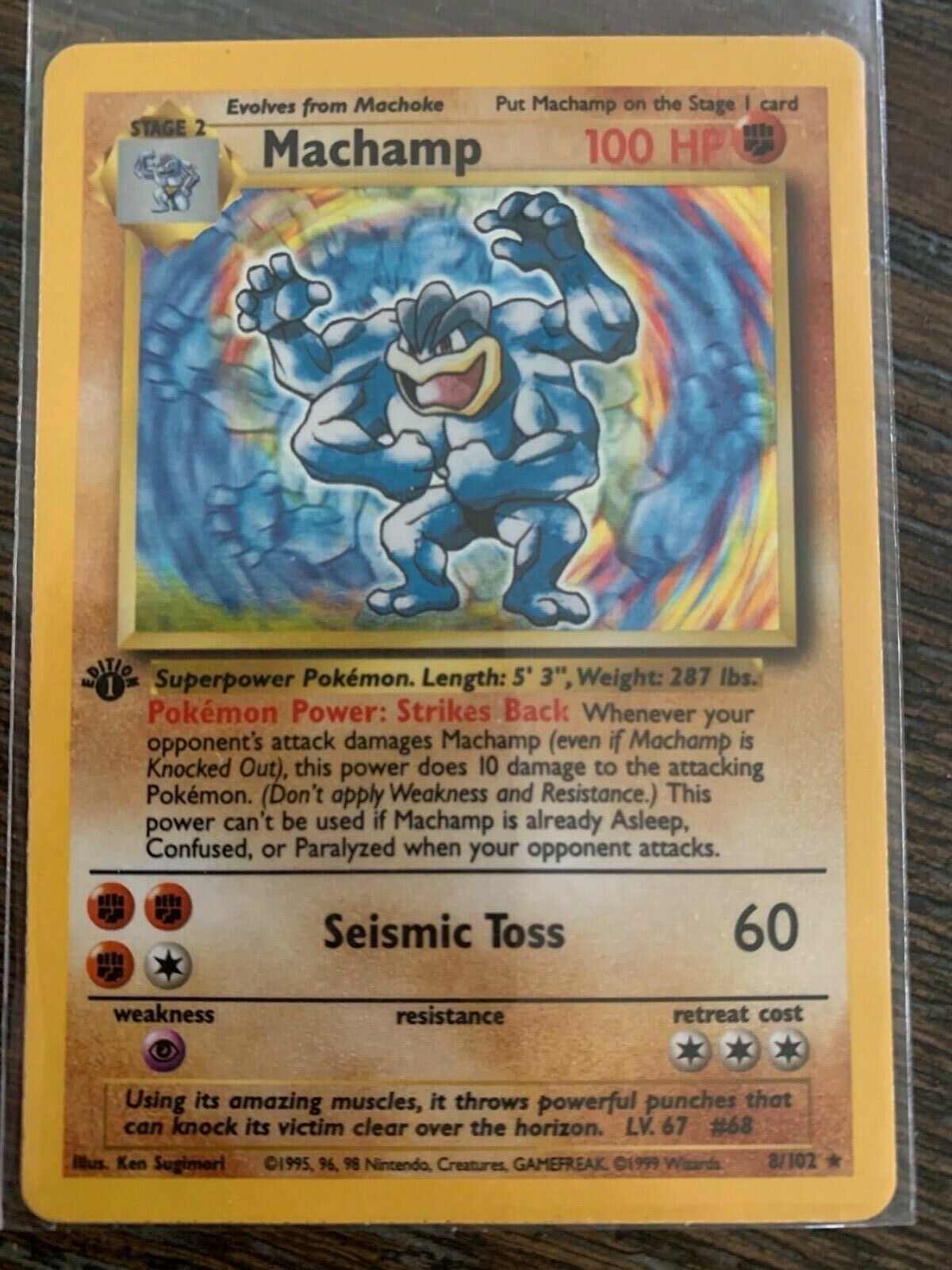 Authenticity Guarantee Machamp 1st Edition Holo 8/102 Rare Pokemon Card ...