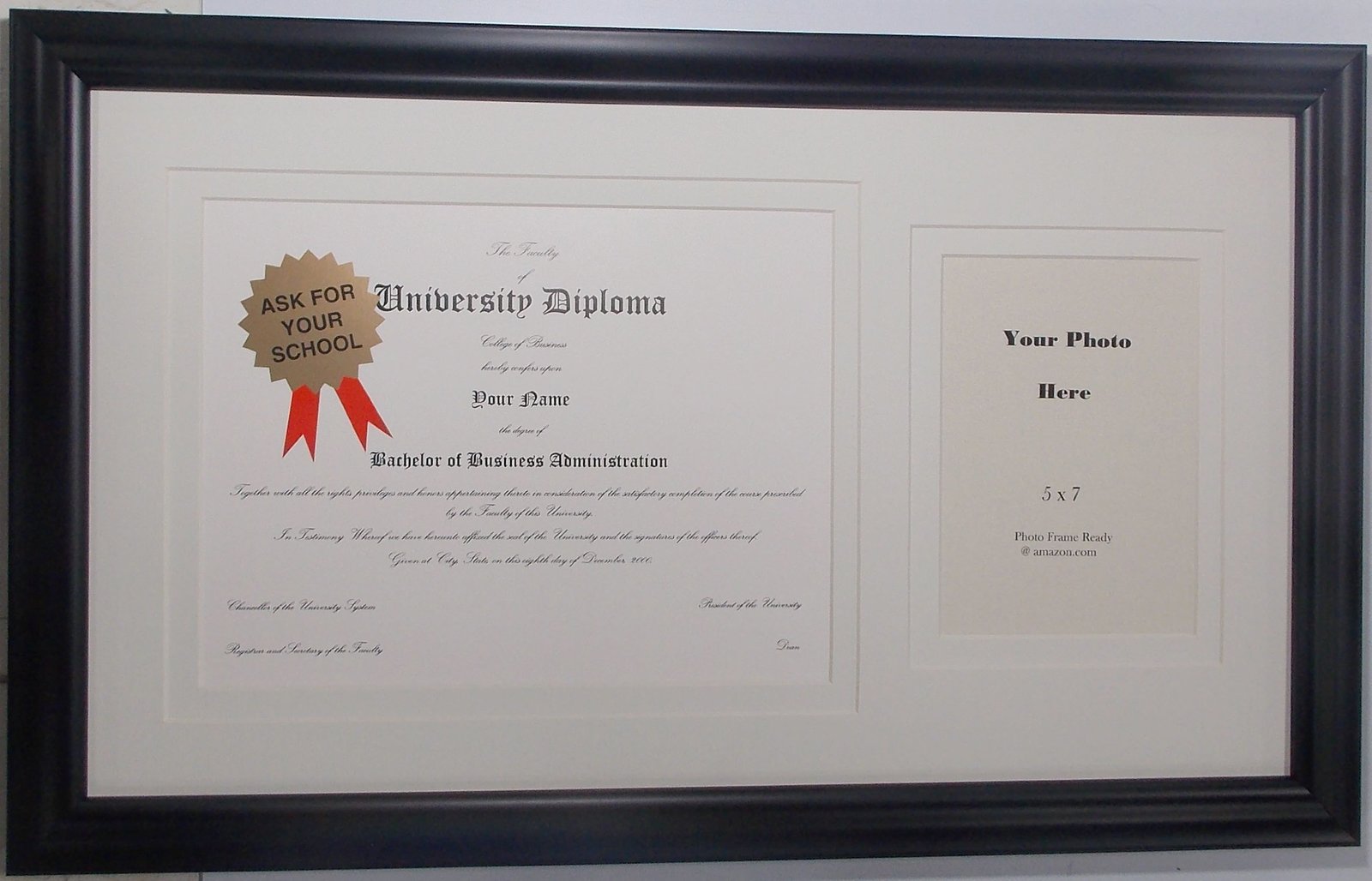 Graduation Diploma University College Certificate 8-1/2x11 with 5x7 ...