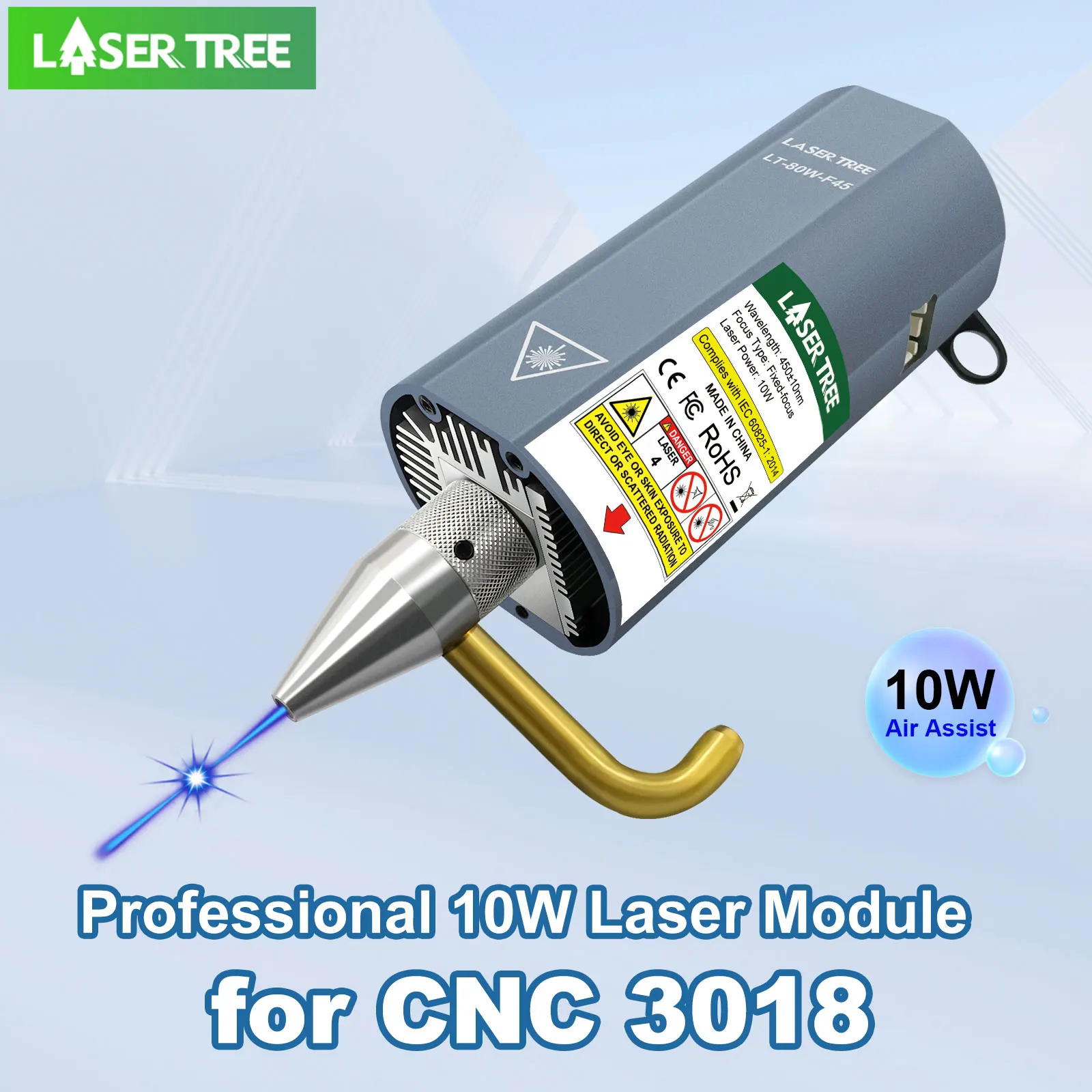 LASER TREE 10W Optical Power Laser Head with Air ist 450nm Blue Light ...