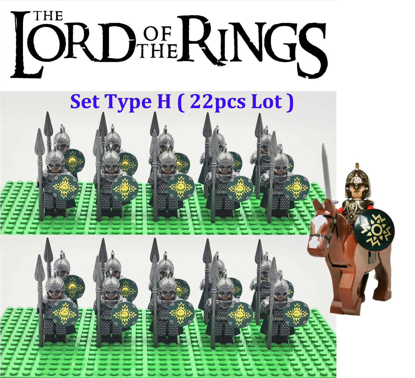 LOTR Rohan Royal Guard Army Soliders Infantry Collection 198pcs ...