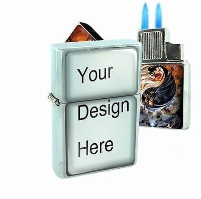 Sushi Flip Top Dual Torch Em2 Smoking Cigarette Silver Refillable Dual ...