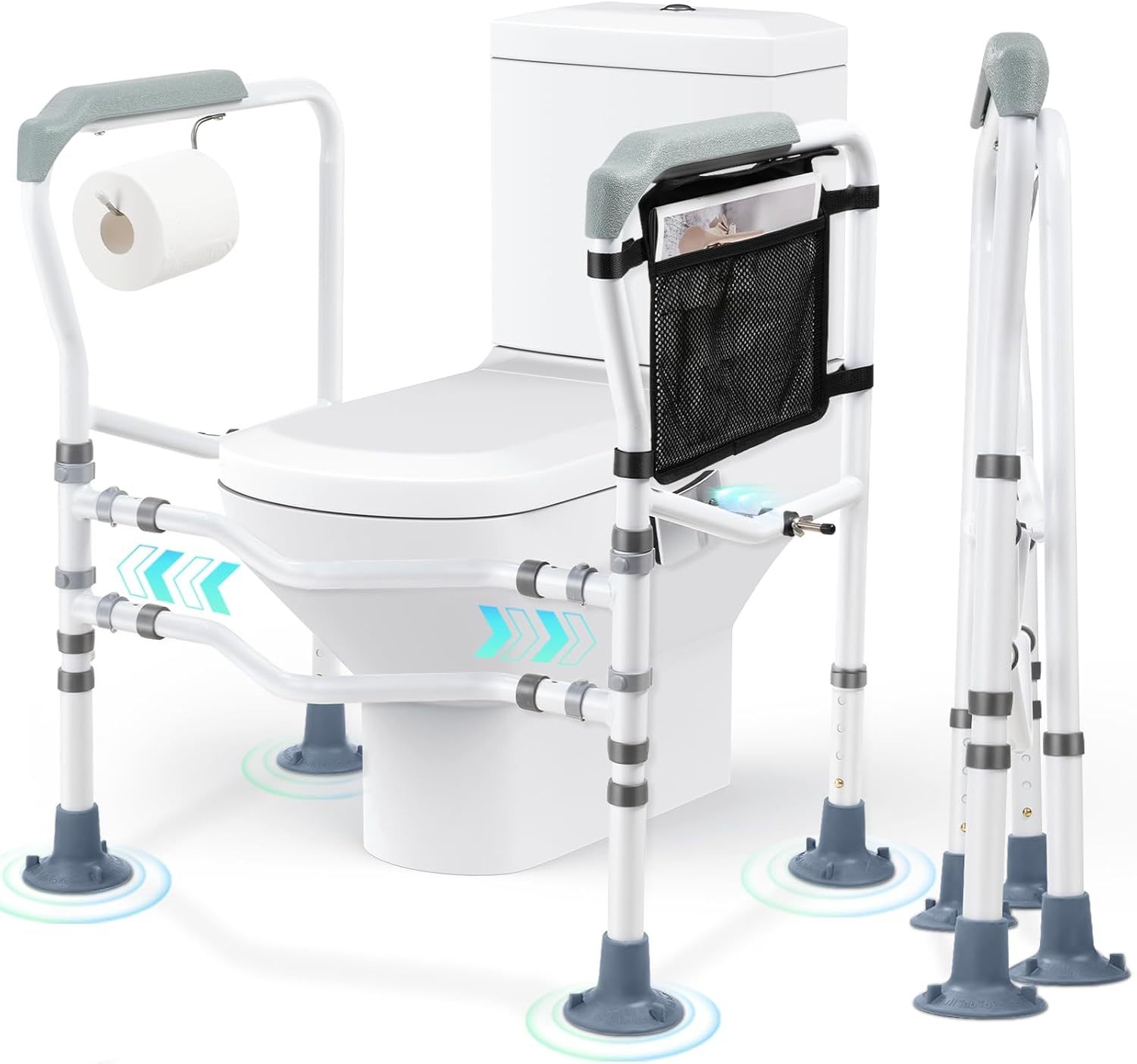 Foldable Toilet Safety Rail, Hybodies Toilet Safety Frame with Handle ...