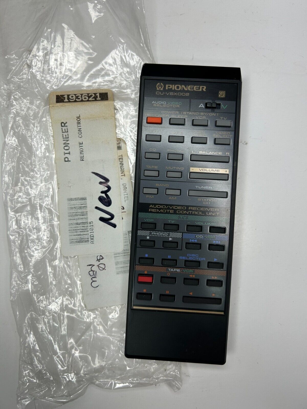 Pioneer CU-VSX002 Remote Control, OEM NOS for AV Stereo Receiver ...