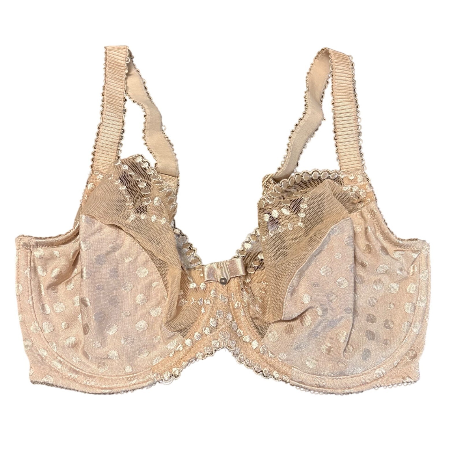 Wacoal Spot On Polka Dot Beige Bra 32DD Underwire Lace Detail ...