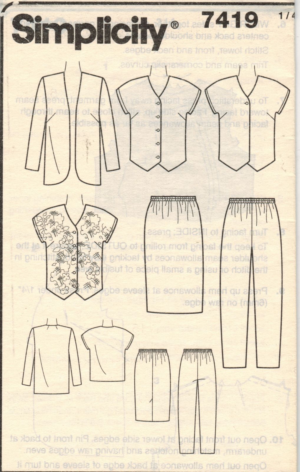 Misses Plus Size Career Office Work Jacket Blouse Pant Skirt Sew ...