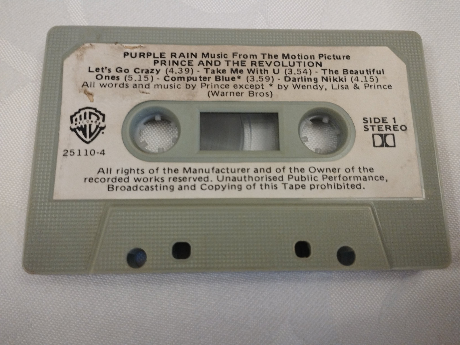 PRINCE Purple Rain Bande Originale Warner - Ruban Cassette sin La Boîte ...