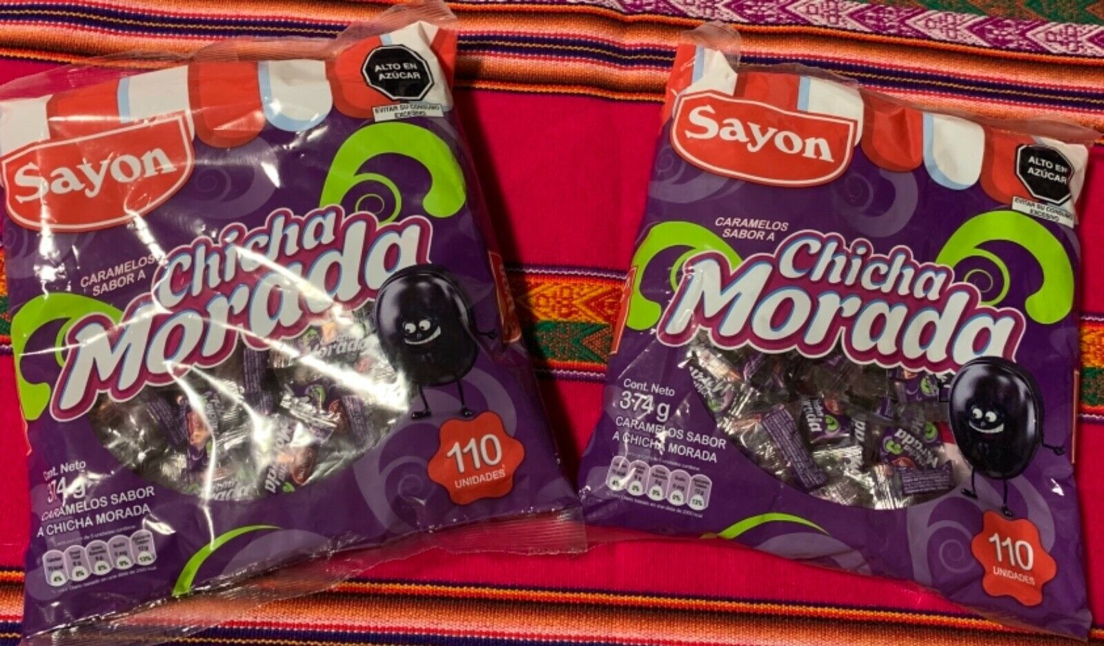 Chicha Morada Purple Corn Flavor Candies 220 units 748gr. Sayon Made in ...