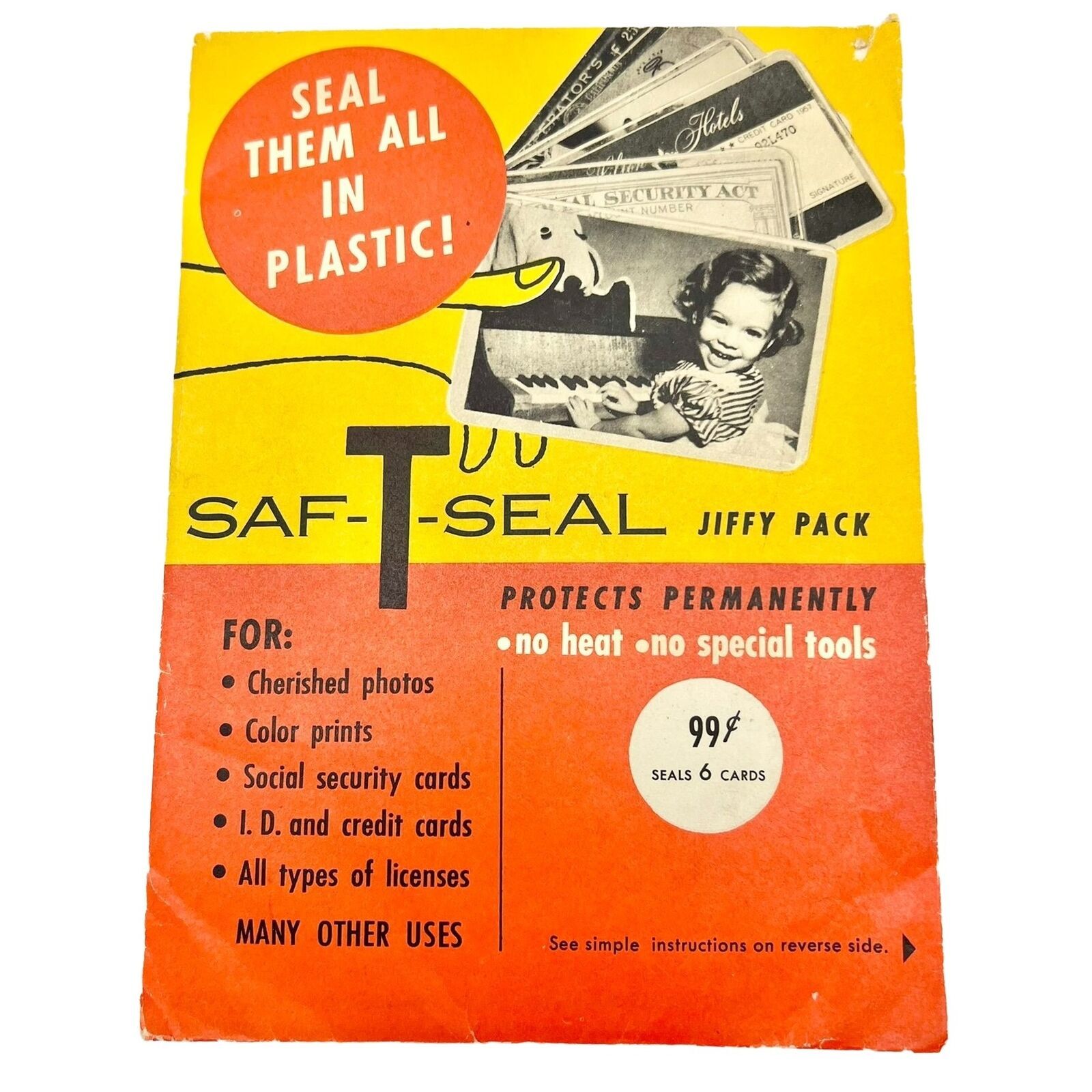 Vintage Saf-T-Seal Jiffy Pack Plastic Protectors - not a full pack ...