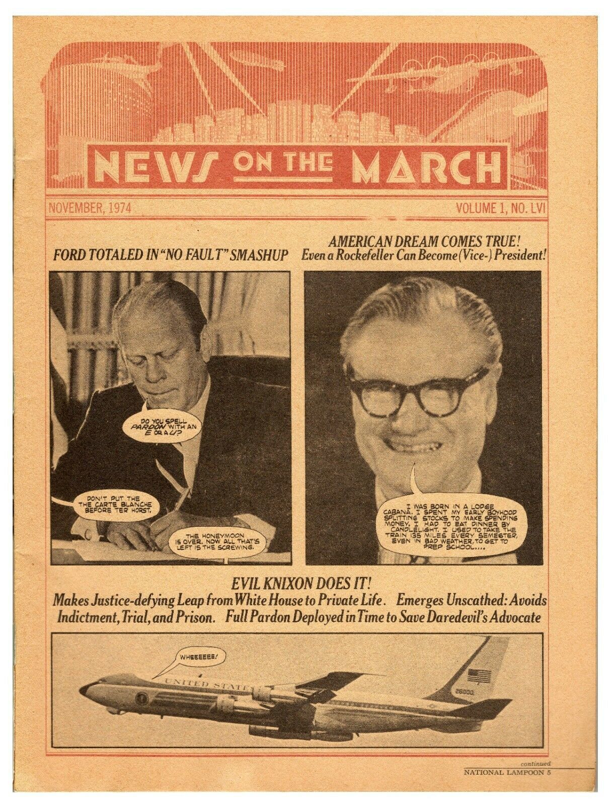 ORIGINAL Vintage Nov 1974 National Lampoon News on the March Magazine ...