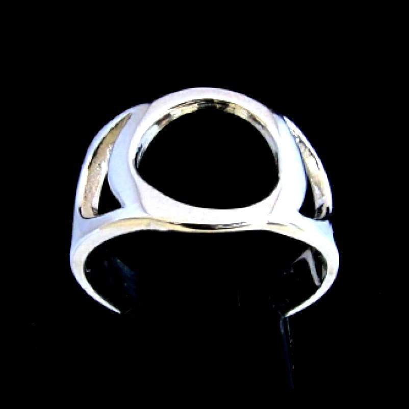 Sterling silver ring initial Omicron Greek alphabet letter symbol high ...