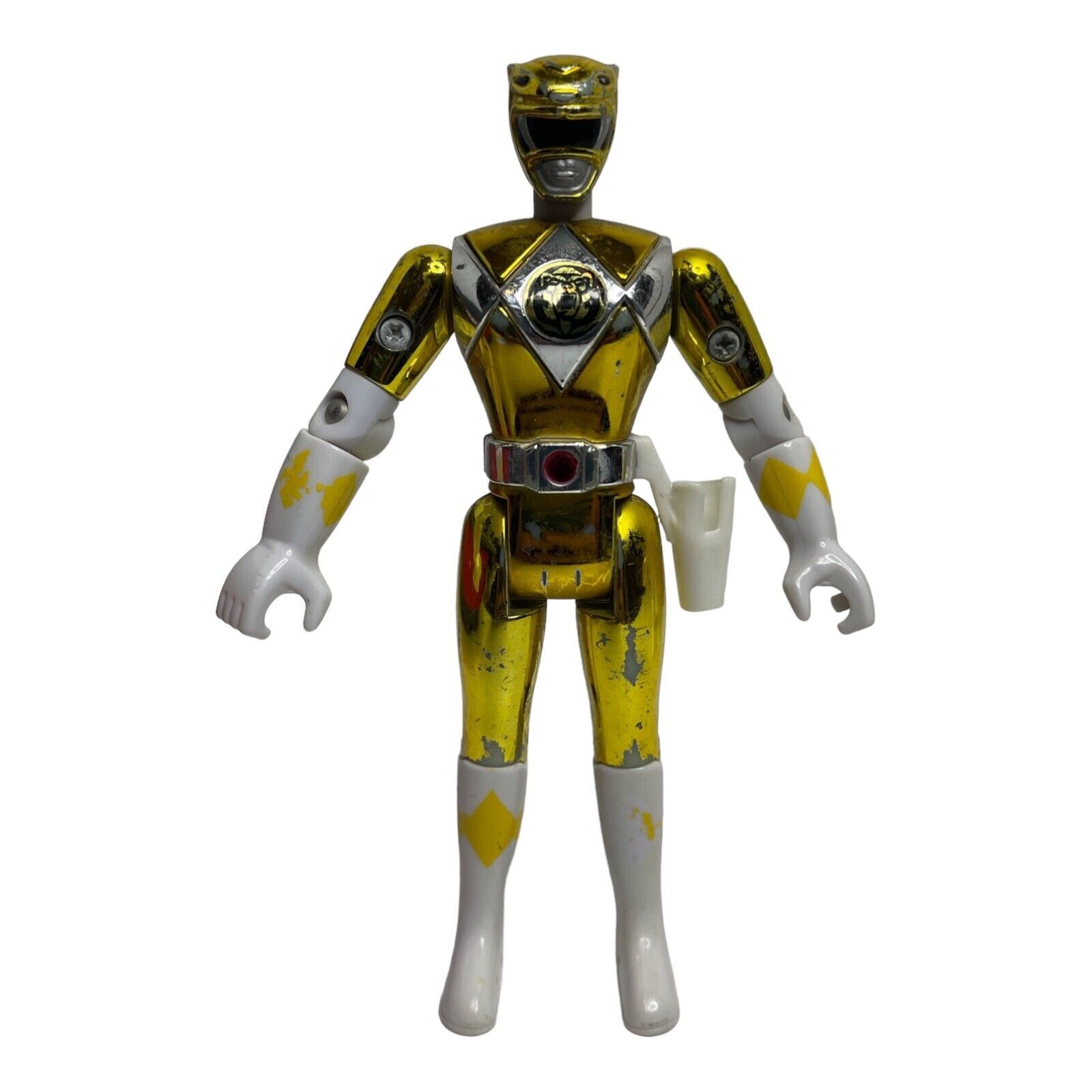 Vintage 1995 Bandai Mighty Morphin Power Rangers Yellow Chrome Action ...