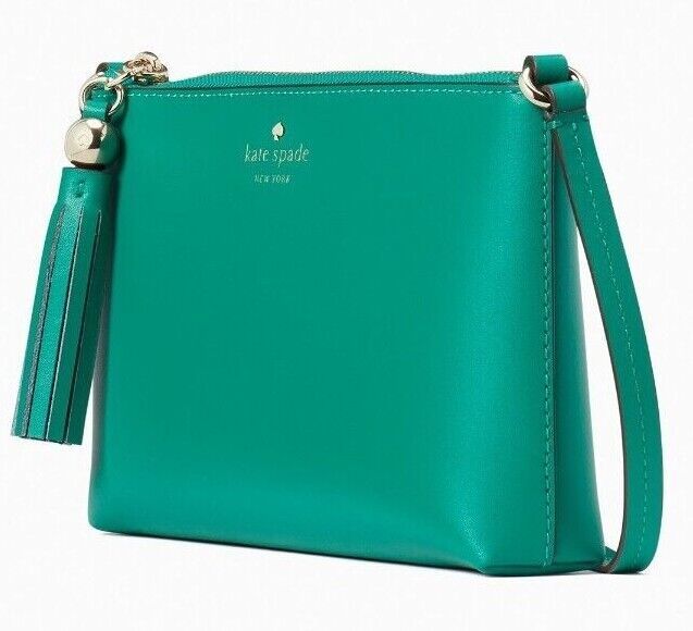 R NWB Kate Spade Ivy Street Amy Green Leather Crossbody WKRU4856 Gift ...
