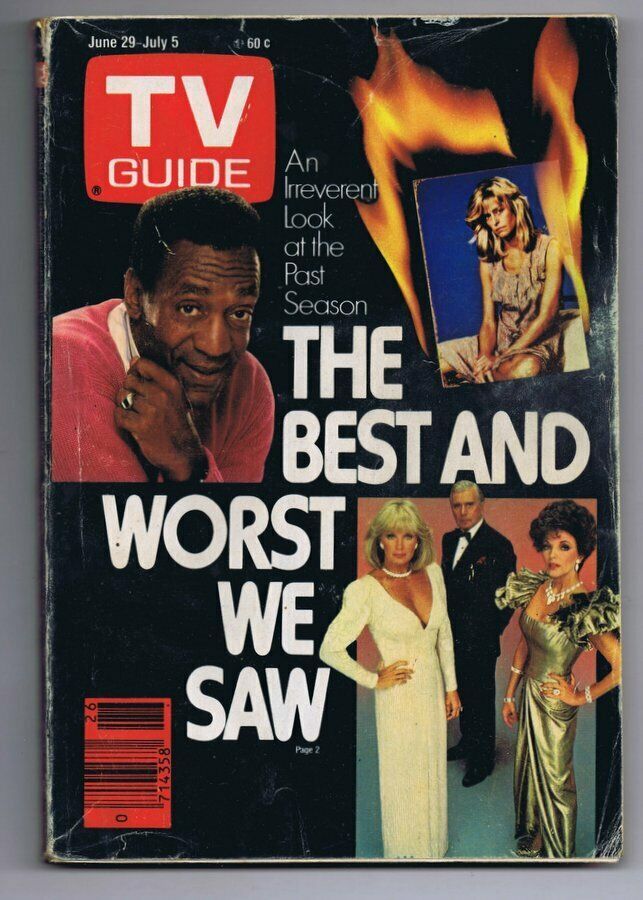 ORIGINAL Vintage TV Guide June 29, 1985 Farrah Fawcett Bill Cosby ...