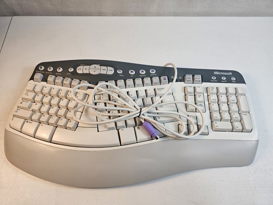 Microsoft Natural Multimedia Keyboard Ergonomic Comfort 1.0A Model ...
