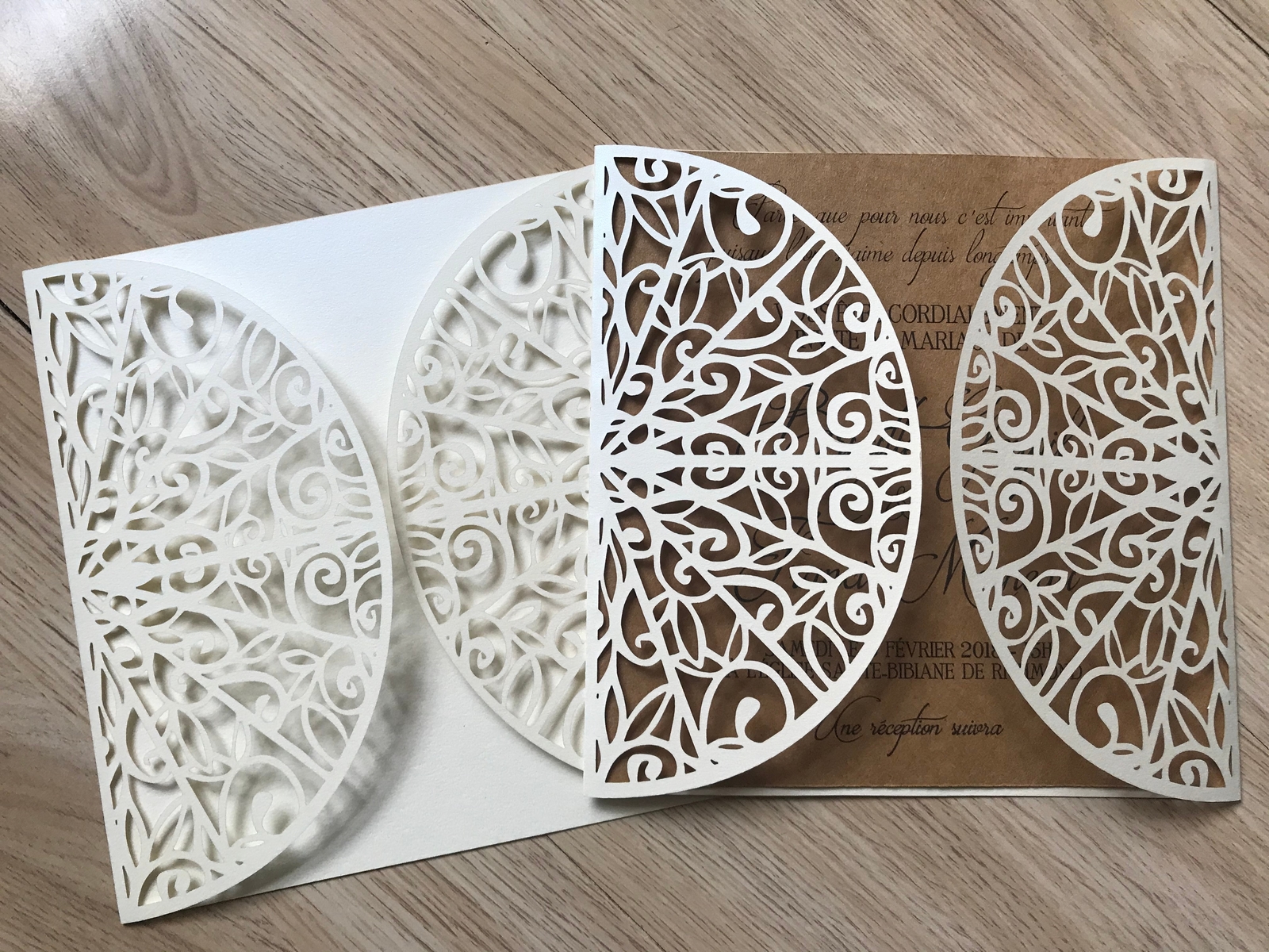 50pcs Custom laser cut Wedding Invitations,customize Laser Cut ...