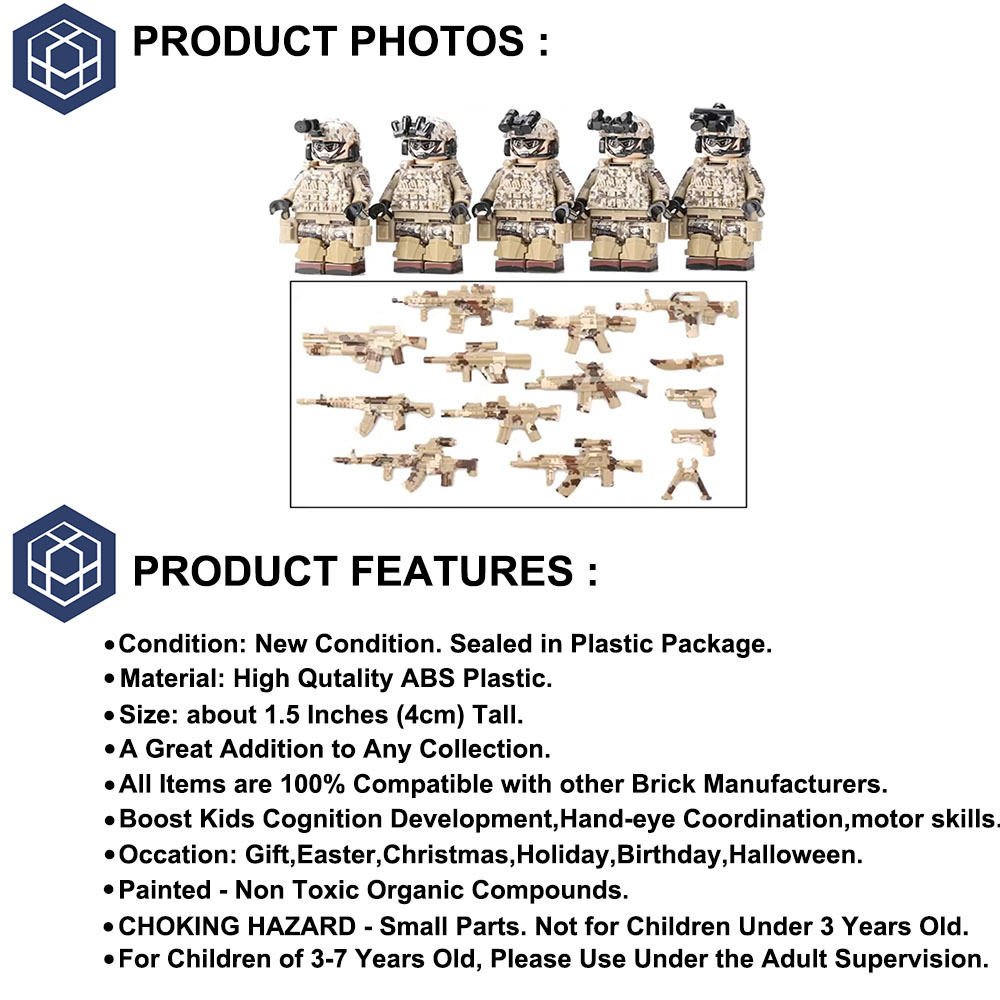 US Navy SEAL Team 3 The Punishers Custom 5 Minifigure Sets - Building ...