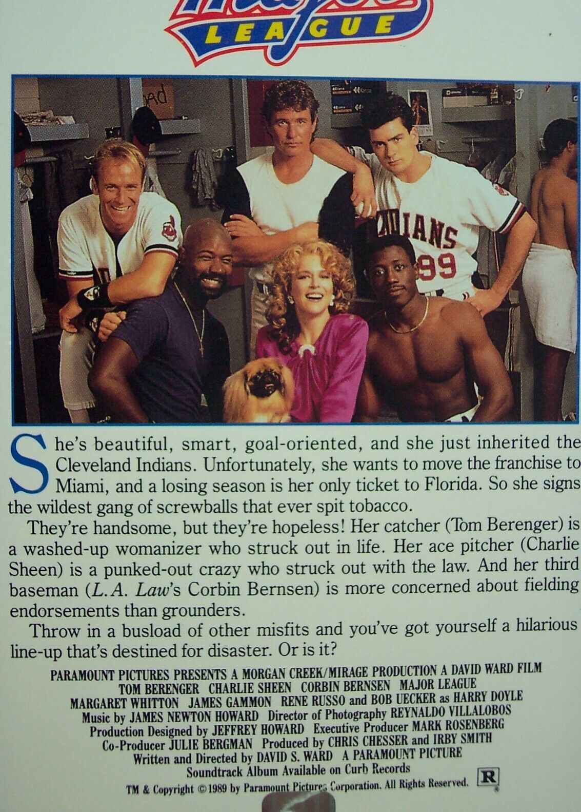 MAJOR LEAGUE The Original Movie VHS VIDEO 1989 Baseball - VHS Tapes