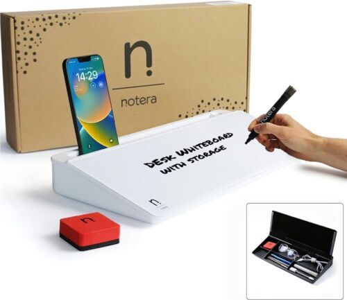 UK NEW Wedge Desktop Whiteboard All-In-One Desk Whiteboard & Desk Tidy ...