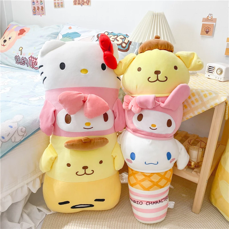 Sanrio Cute Anime Mix Long Pillow My Melody Pom Pom Purin Cinnamoroll ...