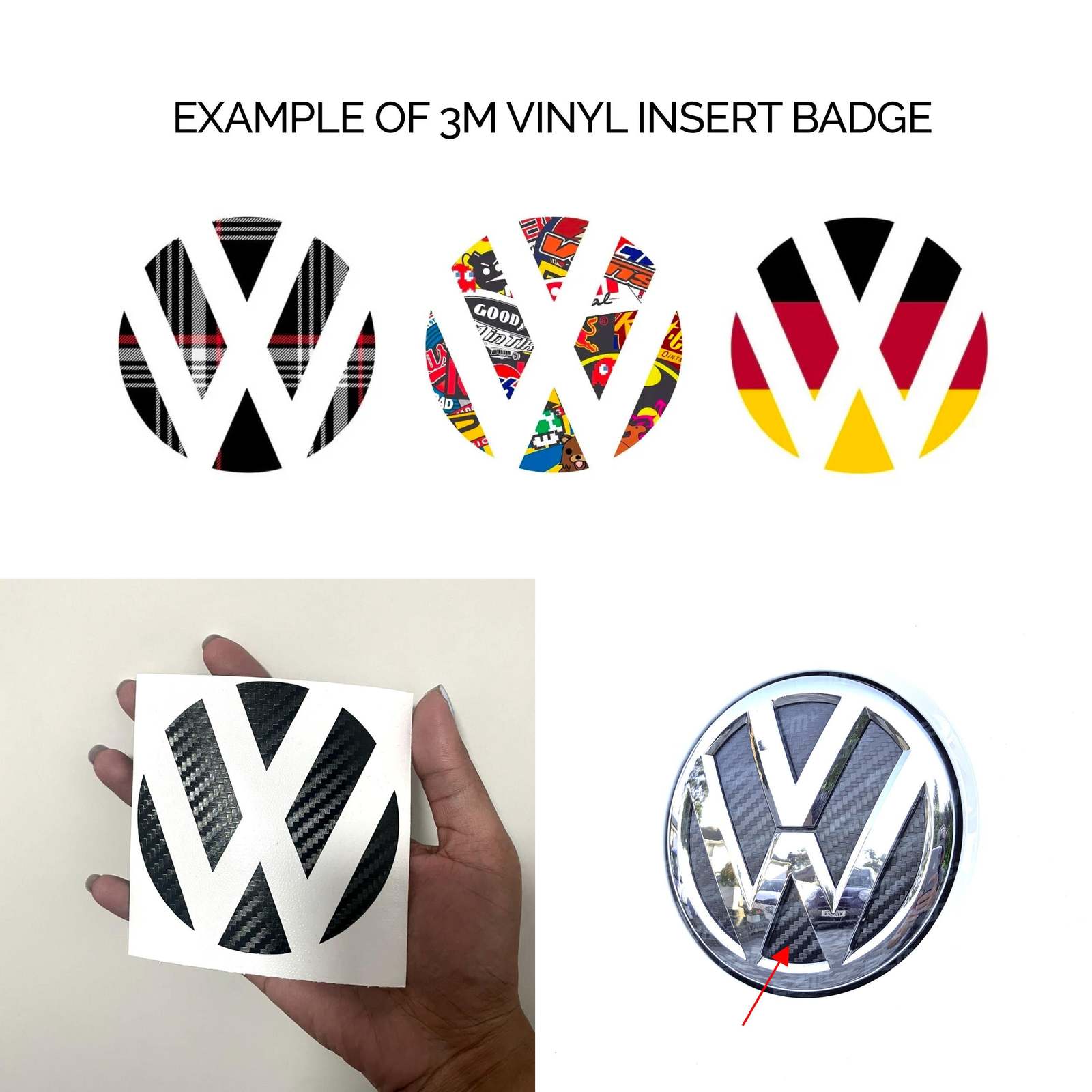 VW Golf MK4 MK5 MK6 Stainless Brushed Steel Vinyl Rear Badge Inserts ...