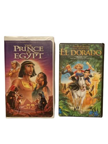 2 Kids DreamWorks VHS Road to El Dorado & Prince of Egypt - VHS Tapes