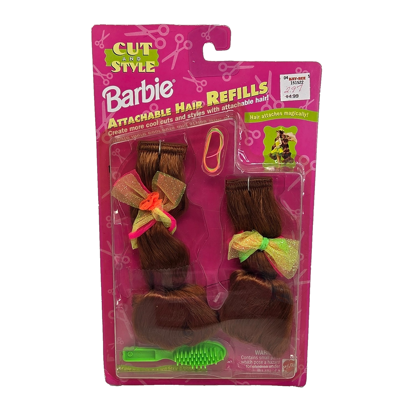 VINTAGE 1994 MATTEL CUT AND STYLE BARBIE ATTACHABLE HAIR 13071 NEW IN ...