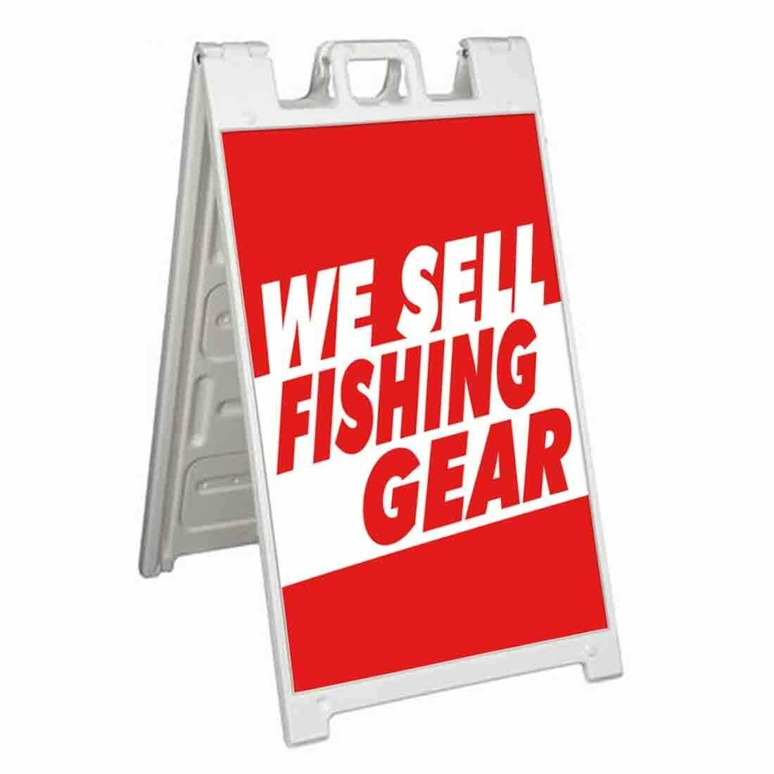 WE SELL FISHING GEAR Signicade 24x36 Aframe Sidewalk Sign Banner Decal ...