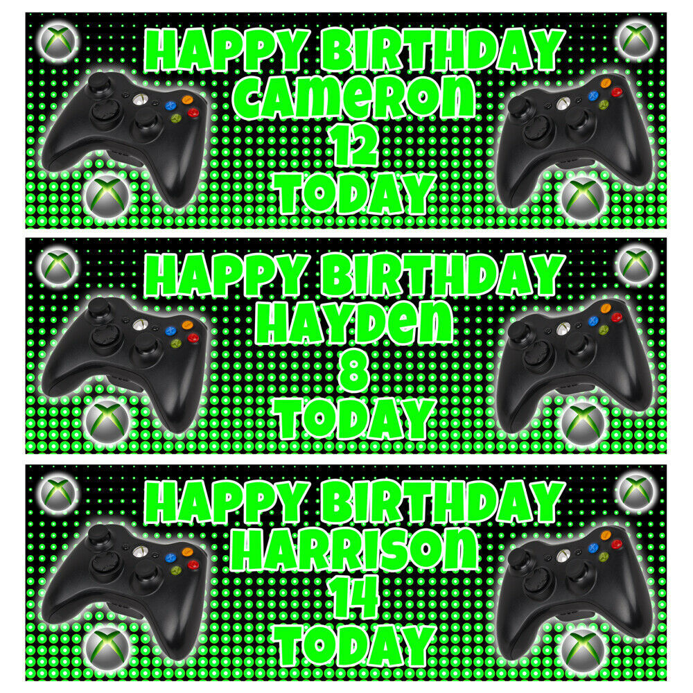 XBOX Personalised Birthday Banner - Microsoft Xbox Birthday Party ...