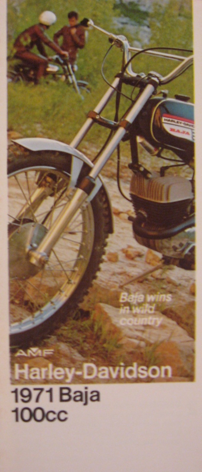 1971 Harley Davidson Baja 100cc Original Brochure Motorcycles - Manuals ...