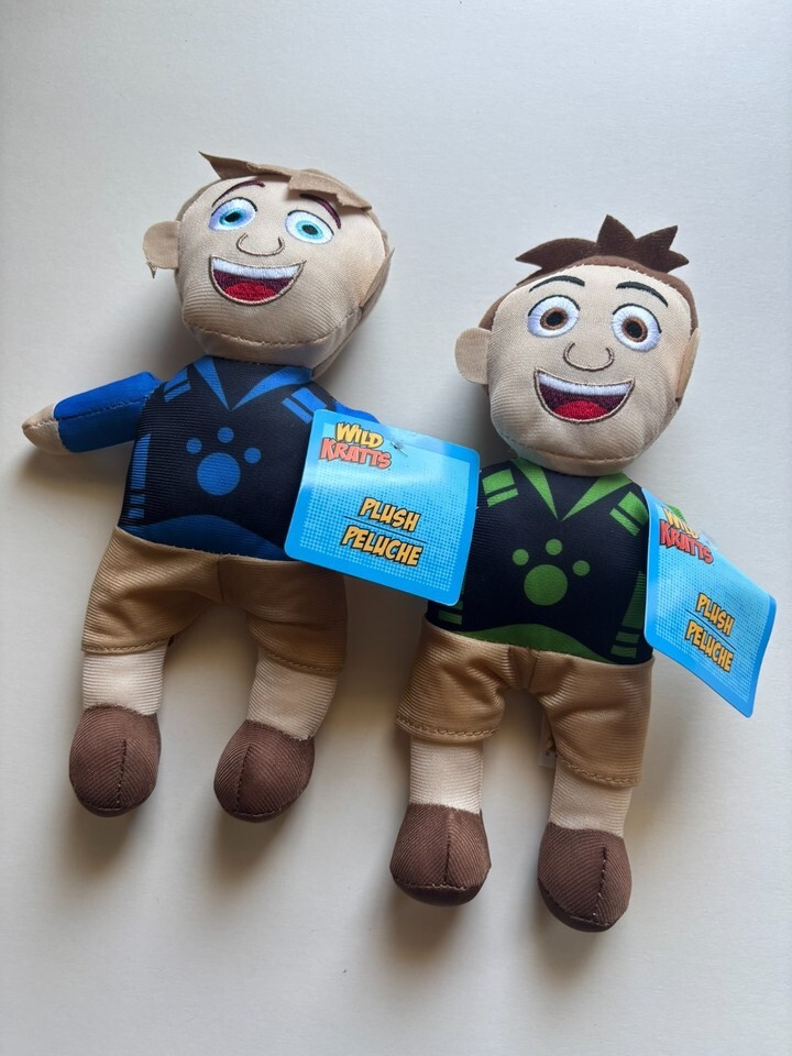 NEW PBS Wild Kratts Chris & Martin 9'' Plushies - Action Figures