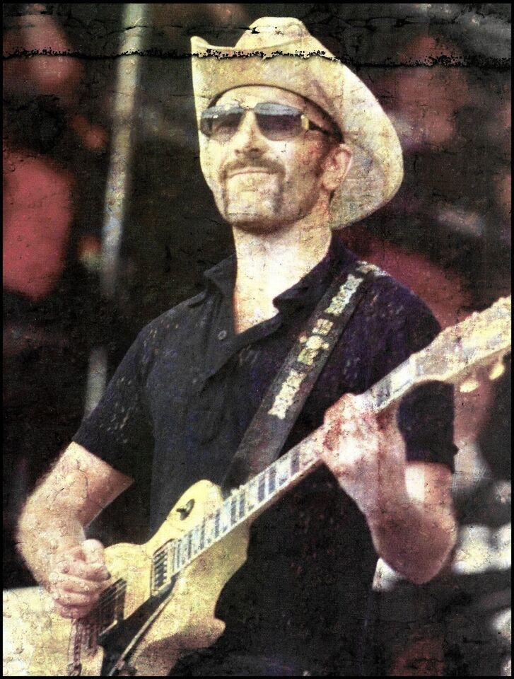 U2 The Edge Gibson Les Paul Custom guitar 8 x 11 pin-up photo antique artwork - Contemporary ...